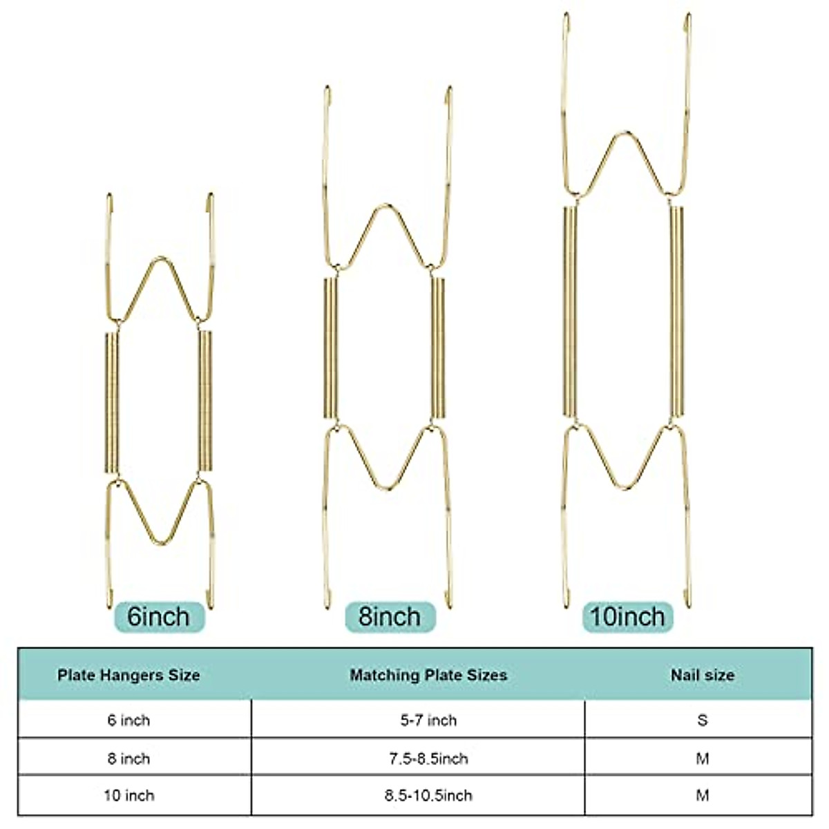 EEEKit 12 Pack Plate Hangers for The Wall, 6 8 10 Inch Invisible Wall Plate Hangers with 16 Pack Wall Hooks, Stainless Hanging Plate Holder for Decorative Plate Antique Dishes Easel Decor