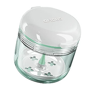 OFIDUS Denture Bath Case - No-Leak Double Layer Dry & Wet Separation Denture Bath Box, Portable Denture Case with Mirror, Removal Tool, Brush for Dentures, Clear Braces, Mouth Guard, Retainers (White)