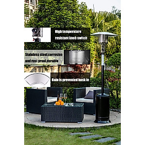 47000 BTU Outdoor Propane Patio Heater, Stainless Steel Burner, with Anti-tilt and Flame-out Protection System, ETL Certified, 10-foot Radius Heat Reflector, Add Warmth and Ambience to Backyard, Party