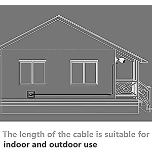 EaseBuy Power Cable and Charger Adapter for Arlo Pro & Arlo Pro 2 and Arlo GO, Weatherproof Outdoor Indoor Arlo Cords - No Charging Needed (9m, Black)