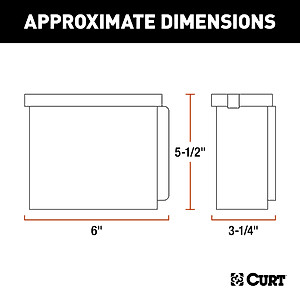 CURT 52022 6-Inch x 5-1/2-Inch x 3-1/4-Inch Lockable Trailer Breakaway Battery Case