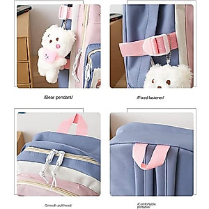 TOAOSET Kawaii Backpack 5Pcs Set Lightweight aesthetic backpack,Teens laptop computer cute backpacks for girls (girls backpack,one size)