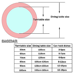 Wood Dining Table Turntable, Revolves 360° Rotating Board, Lazy Susan Turntable, With Silent Base, Tabletop Organizer, Smooth Rotation, Hotel Tabletop Service Plate