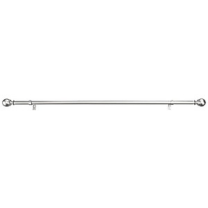 Amazon Basics 1-Inch Curtain Rod with Round Finials - 1-Pack, 72 to 144 Inch, Nickel & Adjustable Curtain Rod Wall Bracket Hooks, Set of 2, Silver Nickel