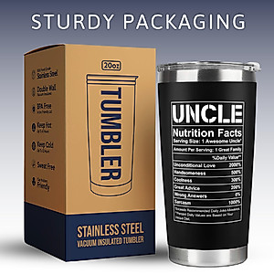Gifts for Uncle from Niece, Nephew - Uncle Gifts - Uncle Christmas Gifts, Christmas Gifts for Uncle - Birthday Gifts for Uncle, Uncle Birthday Gifts from Niece Nephew - New Uncle Gifts - 20 Oz Tumbler