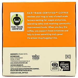 365 by Whole Foods Market, Coffee Breakfast Blend City Roast Pods Organic 12 Count, 4.6 Ounce (Packaging May Vary)