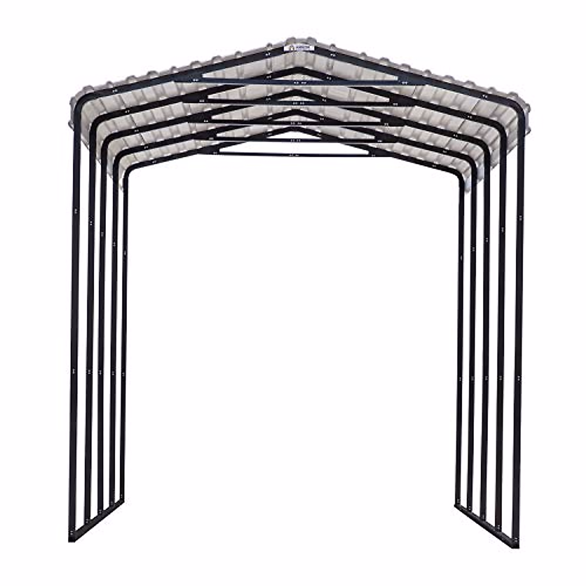 Arrow 14' x 20' x 14' 29-Gauge Metal RV Carport and Multi-Use Shelter for Large Vehicles- Eggshell