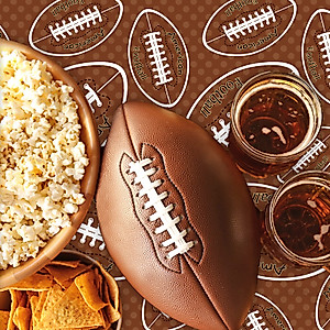 3PCS Football Tablecloths for Football Party Decorations Plastic Disposable Touchdown Football Game Day Party Table Covers for Rectangle Tables Birthday Party Superbowl Decorations, 54 x 108 Inches