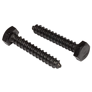 1/4" x 1-1/2" Stainless Steel Hex Lag Bolts (25 pcs) Black Oxidized in USA by Makers Bolt