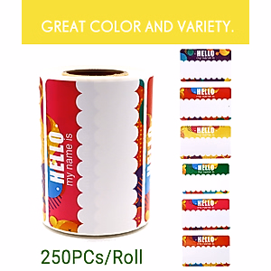 Name Tag Stickers Identify People Name Tag Labels Perforated Roll Tag for Classroom Clothes Desks Backpack Nametag Labels (Name)