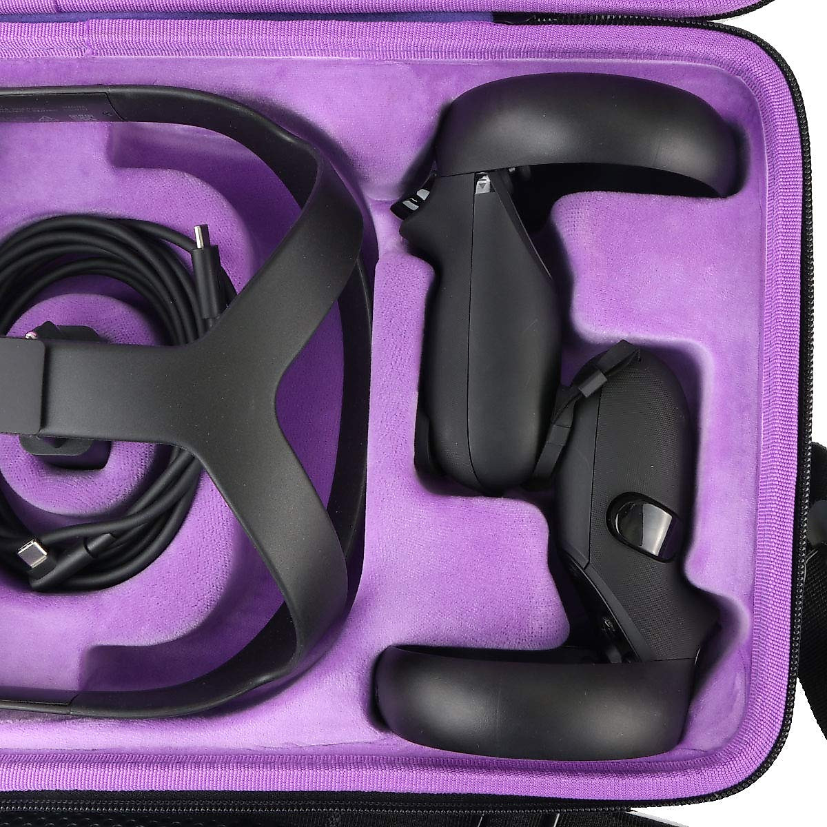 khanka Hard Travel Carrying Case Replacement for Meta Oculus Quest 2 Virtual Reality VR Gaming & Accessories (inside Purple)
