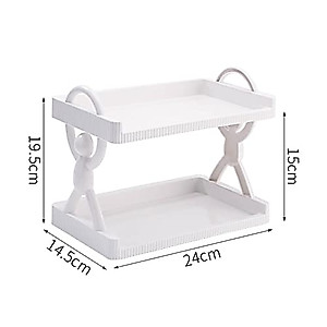 Gralara 2 Tiers Floating Wall Shelves Living Room Bedroom Kitchen Organization Shelf Rack , White