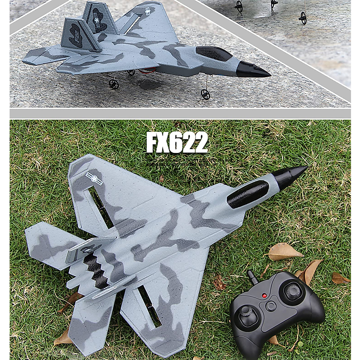 OTXKOO RC Plane Remote Comtrol Airplane RTF RC Plane, 2CH Remote Control Airplane F22 Jet Indoor Outdoor 2.4GHz Radio Control Aircraft for Kids Boys Beginner