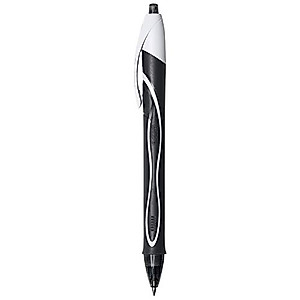 BIC Gel-ocity Quick Dry Gel Pen, Fine Point (0.5mm) - Box of 12 Black Gel Pens