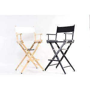 Filmcraft Professional Grade Tall Director's Chair (30", Black Finish, Black Canvas)