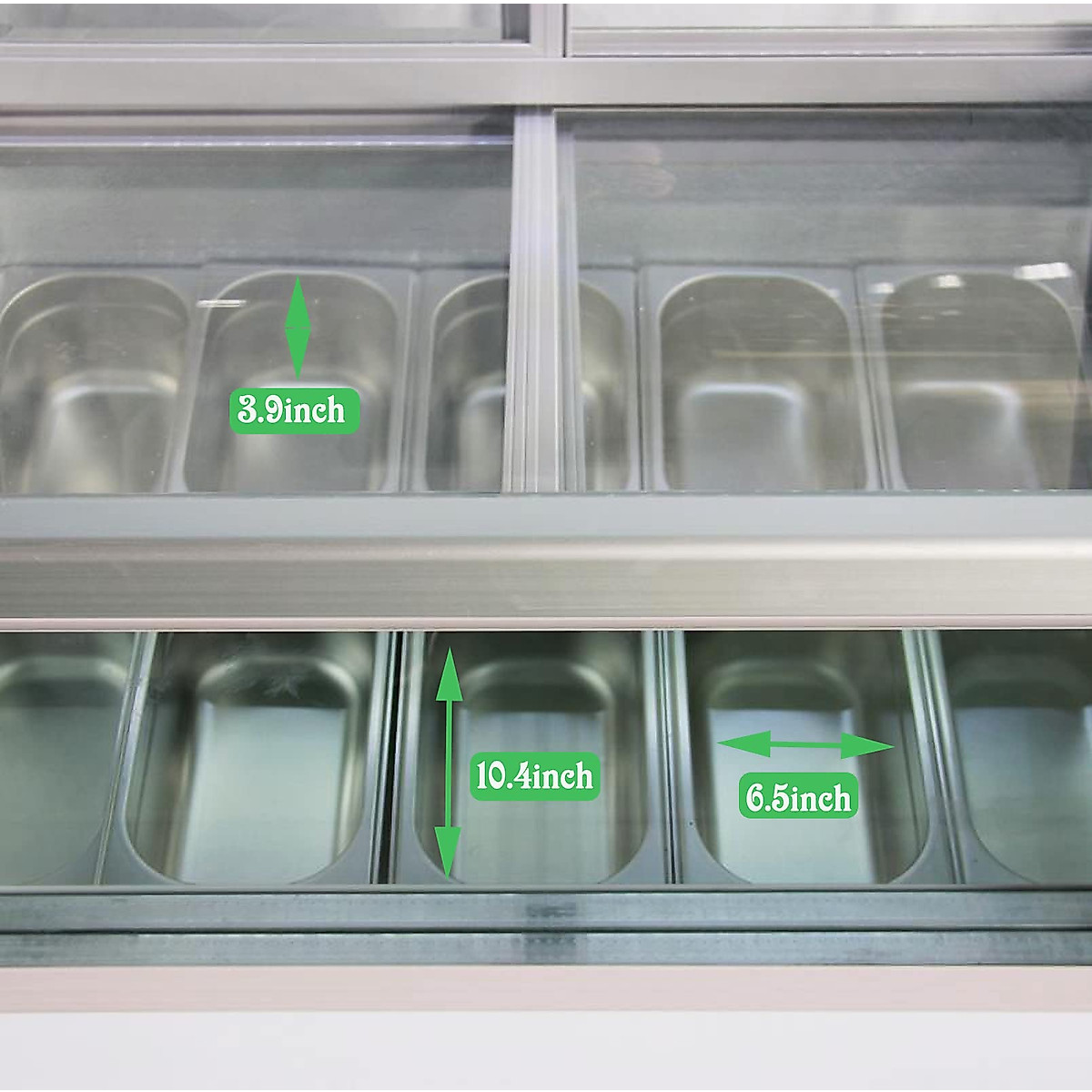 TECHTONGDA Commercial Ice Cream Chest Refrigerator Display Case Showcase Gelato Freezer With LED Light 220V 12 Pan