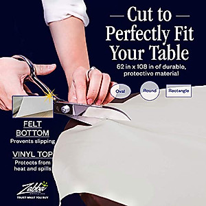 Nuvantee Revolutionary Table Pad - Waterproof, Protects Table from Spills and Heat - 52 X 108 Inch Deluxe Vinyl Premium Table Protector - Flannel Backing, Lies Flat