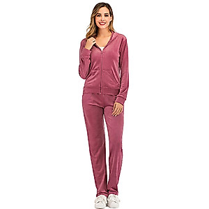 Sweatsuits for Women 2 Piece Tracksuit Sets Jogging Sweat Suits Outfits Zip-Up Hoodie and Sweatpants Red