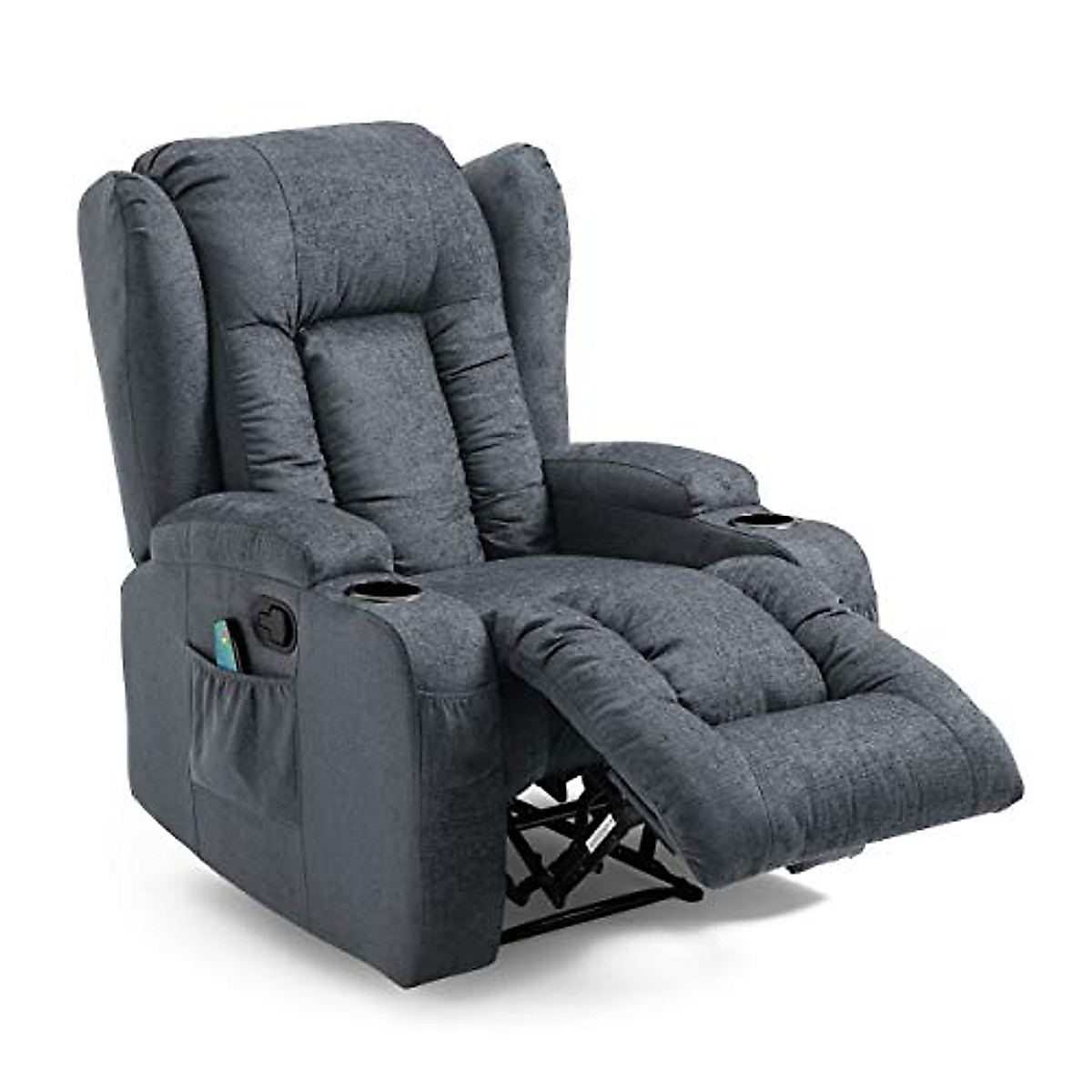 Christopher Knight Home Lavonia Massage Recliner, Wood, Charcoal + Black