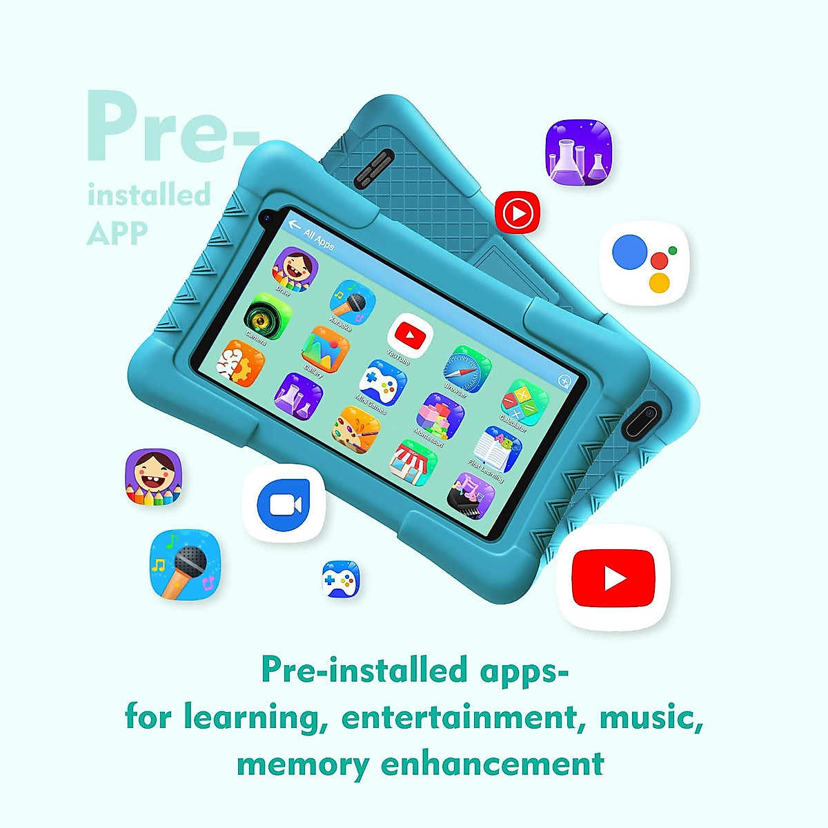 TOSCiDO 7 inch Kids Tablet, Tablet for Kids, Android 11 go,2GB RAM 32GB ROM, Quad Core Processor, IPS HD Display, Parental Control, WiFi, Dual Cameras with Kids Tablet Case - Blue