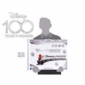 Lionel Disney100 Celebration Ready-to-Play Battery Powered Model Train Set with Remote, White, Black, Red, Large