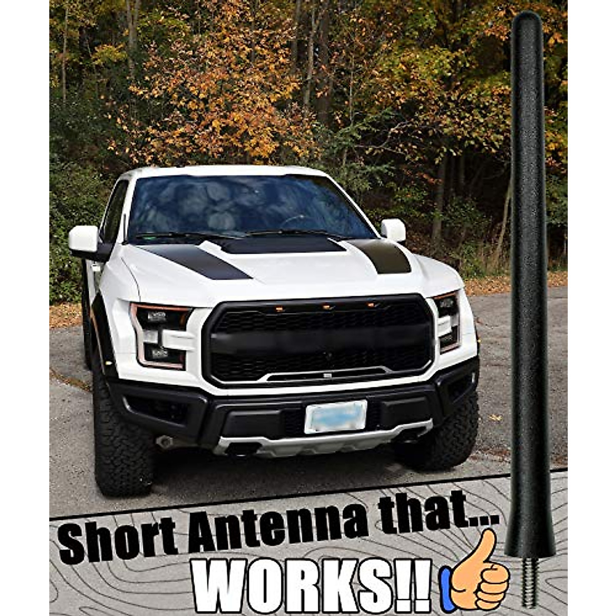 AntennaMastsRus - The Original 6 3/4 Inch Replacement Rubber Antenna Mast fits Toyota Tundra (2000-2020) Accessories - USA Stainless Steel Threading - Car Wash Proof - Internal Copper Coil