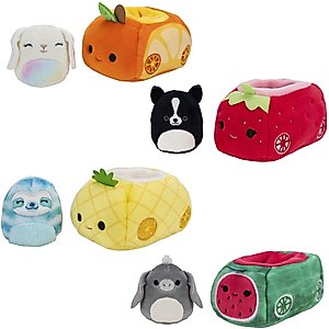 Squishville by Original Squishmallows - Four 2-Inch Squishmallows Plush and Bug-Mobiles Vehicles - Toys for Kids