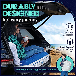 EnerPlex Camping Air Mattress with Built in Pump - Queen Blow Up Mattress for Travel & Guests - Portable Bed for Adults and Kids - Grey