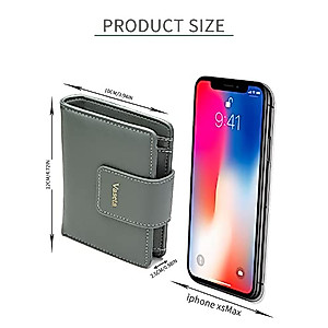 VASETA Small Womens Wallet Pocket Card Case Purse PU Leather Bifold Compact RFID Blocking with ID Window