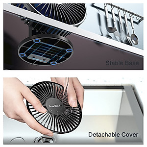 SMARTDEVIL Small Desk Fan, USB Fan with Strong Airflow, 4 Speeds Portable Desktop Table Fan, Adjustment Personal Mini Fan, Quiet Operation, for Home Office Car Outdoor Travel (Black)