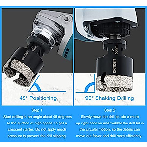 2inch Dry Diamond Hole Saw, 50mm Diamond Drill Bit for Porcelain Granite Tiles Brick Concrete Work with Angle Grinders & Electric Drills