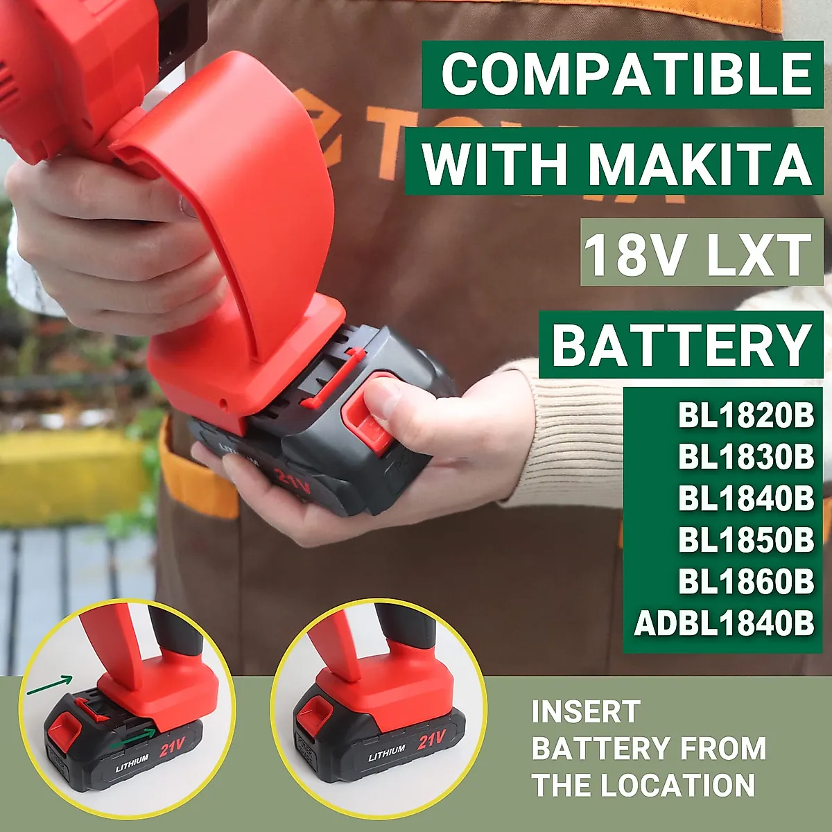 5-Pack Safety Box Cutter with Mini Chainsaw for Makita 18V Battery, T TOVIA 4 Inch One-Hand Cordless Chainsaw, Handheld Electric Chain Saw for Wood Cutting, Gardening, Tree Branch Trimming, Tools Only