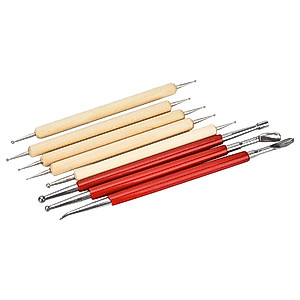 8Pcs Leather Craft Carving Stylus Tool Set,Double Headed Point Drill Pens Spoons Kit Set for DIY Handmade Leatherwork Embossing Carving