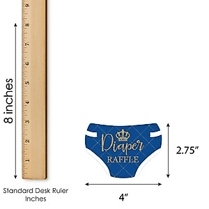 Big Dot of Happiness Royal Prince Charming - Diaper Shaped Raffle Ticket Inserts - Baby Shower Activities - Diaper Raffle Game - Set of 24