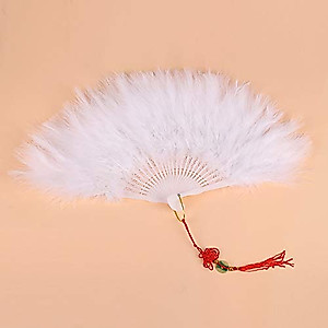 Beatiful Feather Hand Fan Flapper Costume Accessories Roaring 20s Feather Folding Handheld for Belly Dancing Party Plume Fan