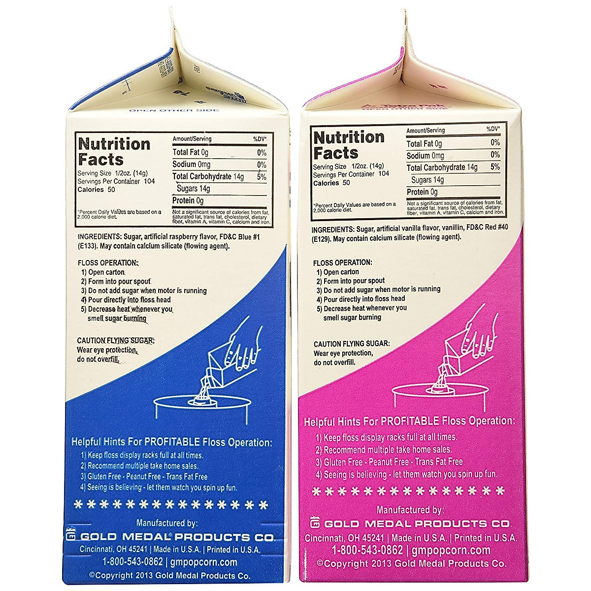 Concession Essentials - CE Floss Sugar & Perfect Stix Concession Essentials CE Cotton Candy Bags-100 Cotton Candy Bags, 0.5" Height, 18" Width, 12" Length (Pack of 100)
