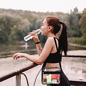 Fibrdoo Clear Bag Stadium Approved, Clear Crossbody Purse Bag with Adjustable Strap for Women, Sports, Concerts and Festival