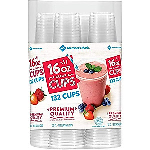 An Item of Member's Mark Clear Plastic Cups (16 oz,132 ct.) - Pack of 1 - Bulk Disc