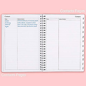 2023 Planner - Weekly & Monthly Planner Runs from Jan 2023 to Dec 2023, 6.25" x 8.25", 12 Monthly Tabs, 14 Notes Pages, Inner Pocket, Flexible Cover with Twin-Wire Binding, Pink