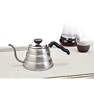 Hario V60 "Buono" Drip Kettle Stovetop Gooseneck Coffee Kettle 1.0L, Stainless Steel,Silver