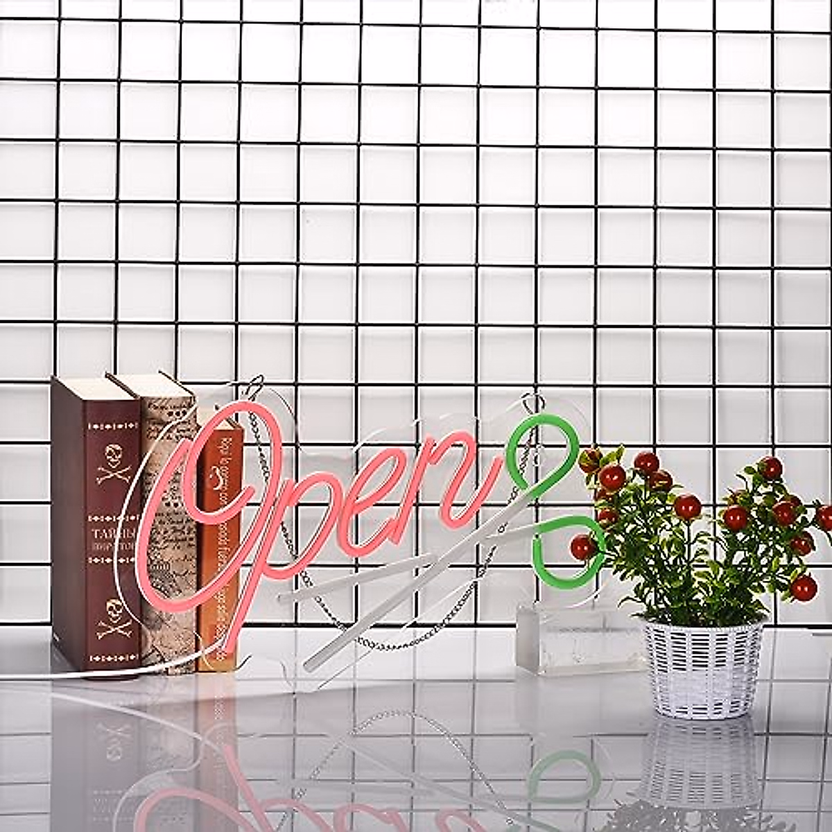 Hair Cut Salon Open Neon Sign for Barbershop Scissors Wall Décor with Dimmable Switch LED Haircut Barber Neon Business Signs Light