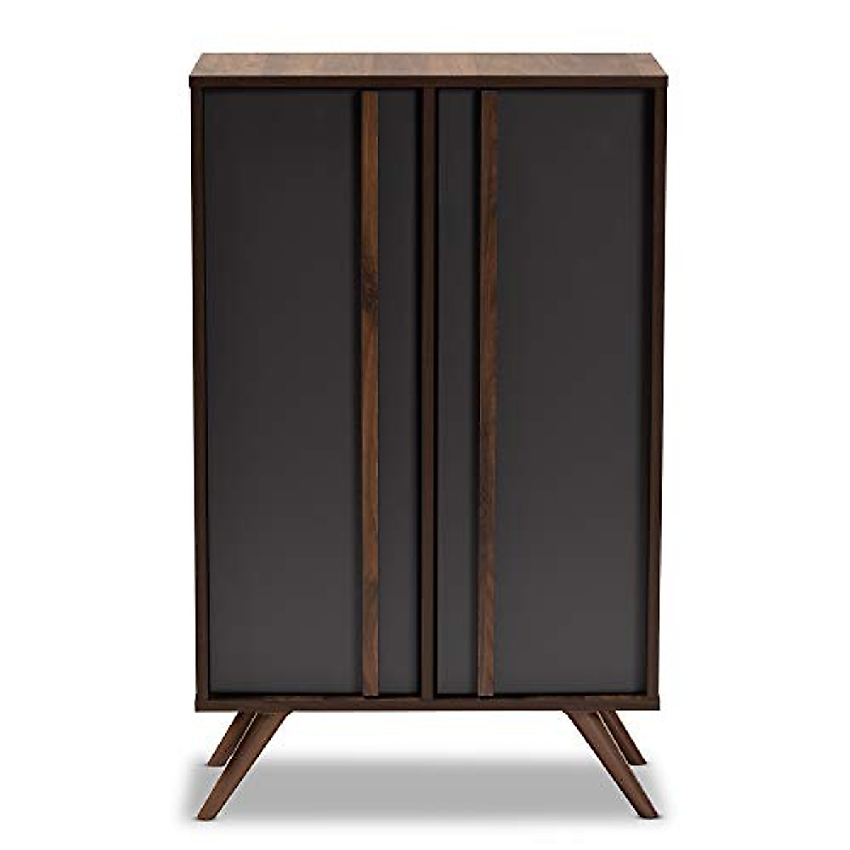 Baxton Studio Shoe Cabinets, Grey/Walnut