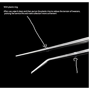 Aquarium Tweezers Extra Long 10.6 inches (27cm),, 2 Piece Aquarium Tweezers Stainless Steel Straight and Curved Tweezers Set for Foreground Fish Tank Plant Aquascape Tools, Feeding Tongs