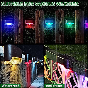 K.E.J. Solar Deck Lights Outdoor Waterproof LED Step Light Landscape Lighting Solar Lights Porch Decor for Fence, Stairs,Step,Yard,Patio,Driveway,Pathway,Yard,Backyard and Garden