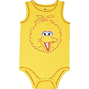 Sesame Street Elmo Cookie Monster Oscar the Grouch Infant Baby Boys 5 Pack Sleeveless Bodysuits Multicoloured 18 Months