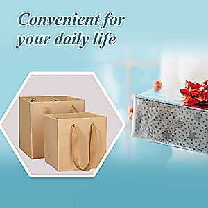 Zonon 30 Pack Brown Paper Bags with Handles Gift Paper Bags Reusable Grocery Shopping Bags Business Packaging Bags, Take out Party Birthday Merchandise Retail Bags Craft (10 Inch, 8 Inch, 6 Inch)