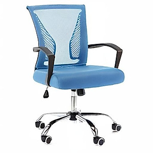 Modern Home Zuna Mid-Back Office Task Chair - Ergonomic Back Supporting Mesh Back Desk Chair (Black/Blue)