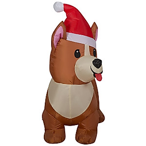 Gemmy Christmas Airblown Inflatable Corgi Dog, 2.5 ft Tall, Brown