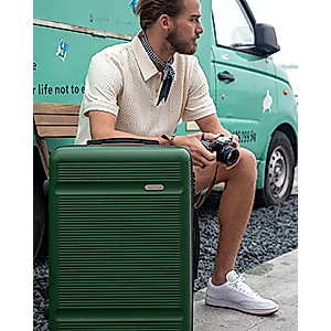 Zitahli Carry on Luggage, Expandable Luggage Suitcase, Hardside Luggage with TSA Lock Spinner Wheels YKK zippers, 20in (Dark Green)