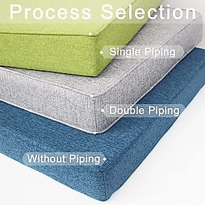 MIMENE Custom Size Bench Cushion,Window Seat Cushions Indoor, Bench Cushions for Indoor Furniture,50D High Elasticity Foam Bench Pads,with Non-Slip Bottom,for Outdoor Patio,Garden Bench mat